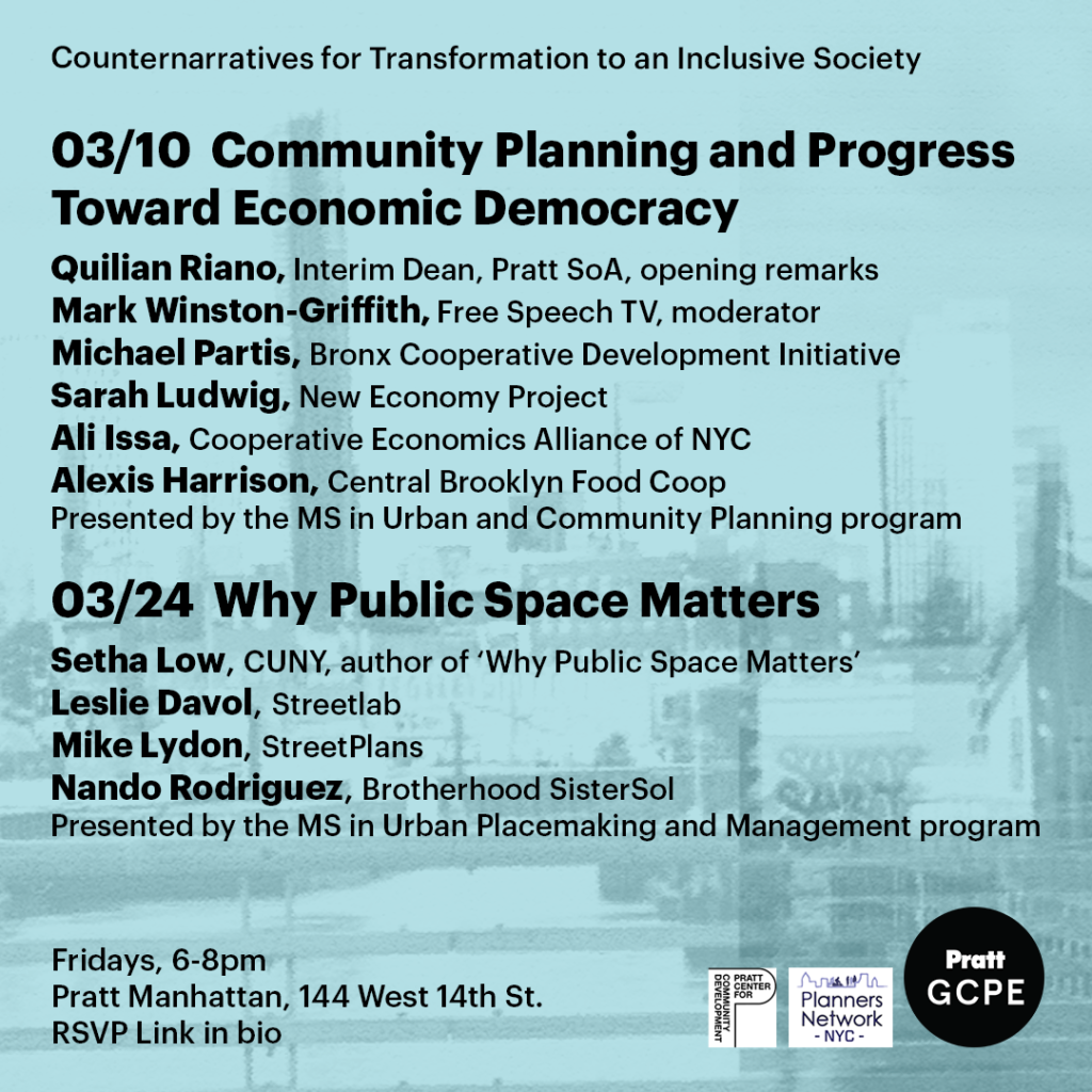 Pratt GCPE Lecture Series – Planners Network